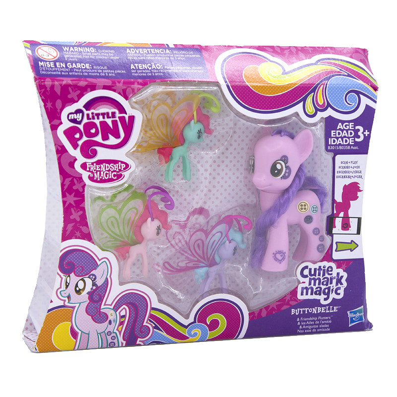 孩之宝MY LITTLE PONY小马宝莉buttonbelle与蝴蝶小飞马4个套装_虎窝淘
