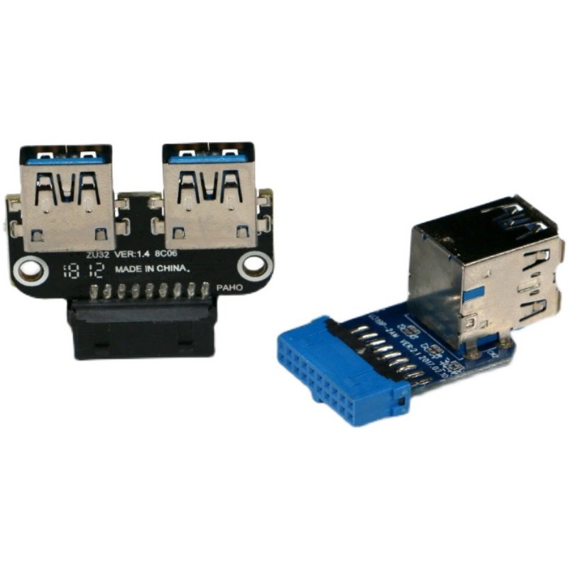 USB3.0转接头 主板USB3.0 19P转USB-A母口内接加密狗U盾连接器_虎窝淘