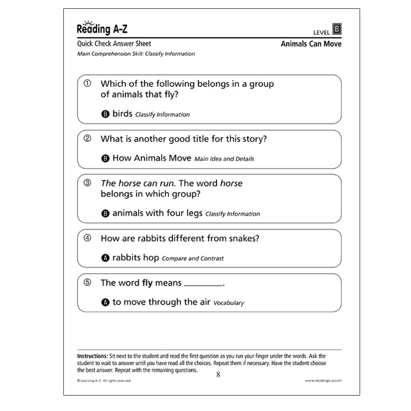 raz a-z Quiz同步阅读理解练习册B5尺寸配有目录页码附赠答案_虎窝淘
