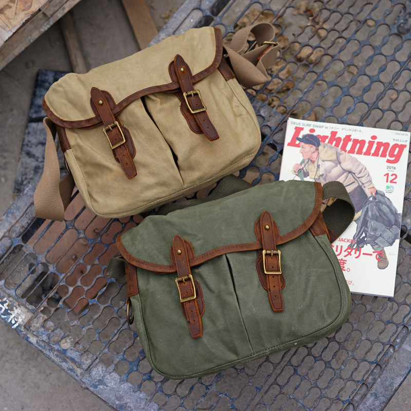 Waxed Canvas Field Bag上蜡帆布单肩斜跨包二色(特价处理）_虎窝淘