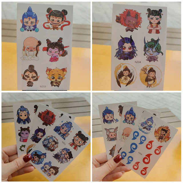 Glitter Nezha same tattoo sticker on the forehead Ao Bing dresses with ...