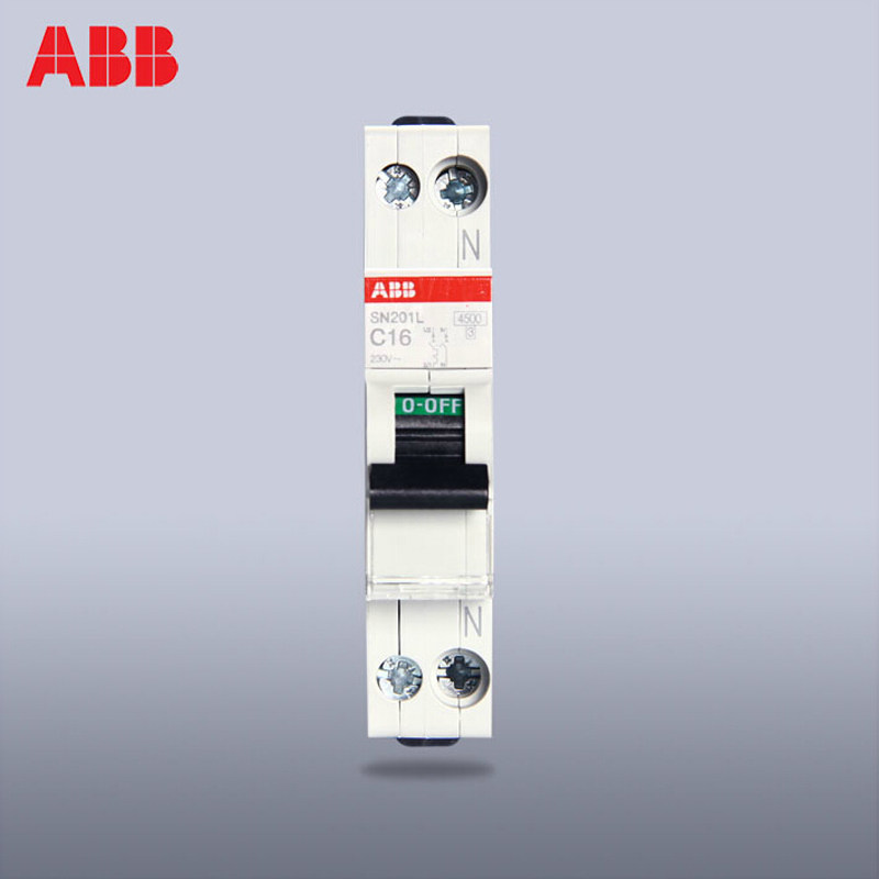 ABB空气开关1P+N型断路器ABB双进双出16A单片一位双极SN201L-C16_虎窝淘