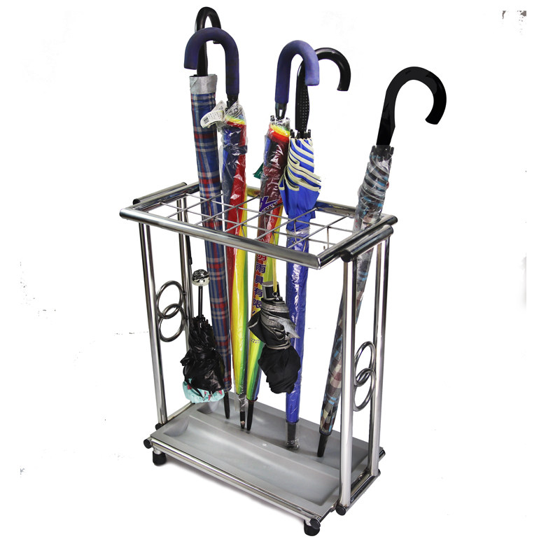 包邮酒店大堂家用长柄短柄不锈钢雨伞架收纳架挂伞架放伞折叠伞架_虎窝淘