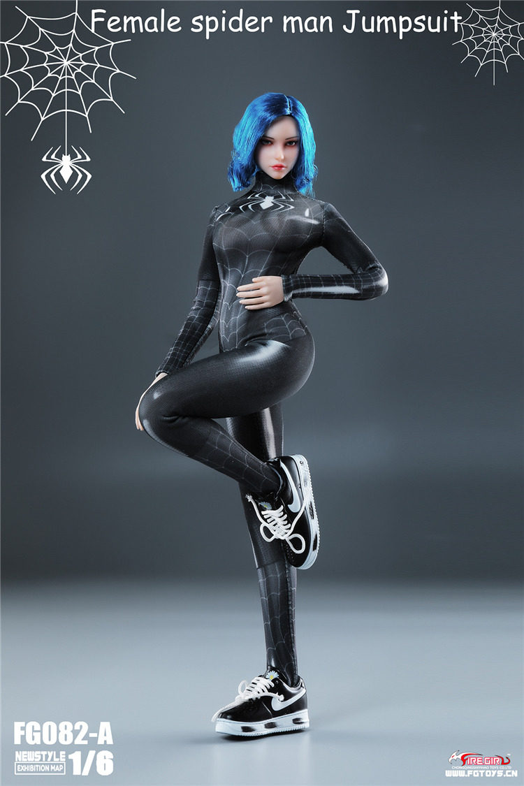 现货Fire Girl Toys1/6兵人FG082蜘蛛女弹力紧身连体衣适包胶素体_虎窝淘