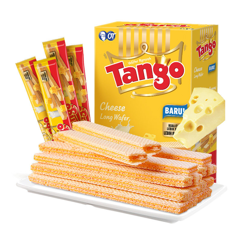 进口印尼Tango网红香脆夹心威化饼干零食点心小吃奶酪芝士味160g_虎窝淘