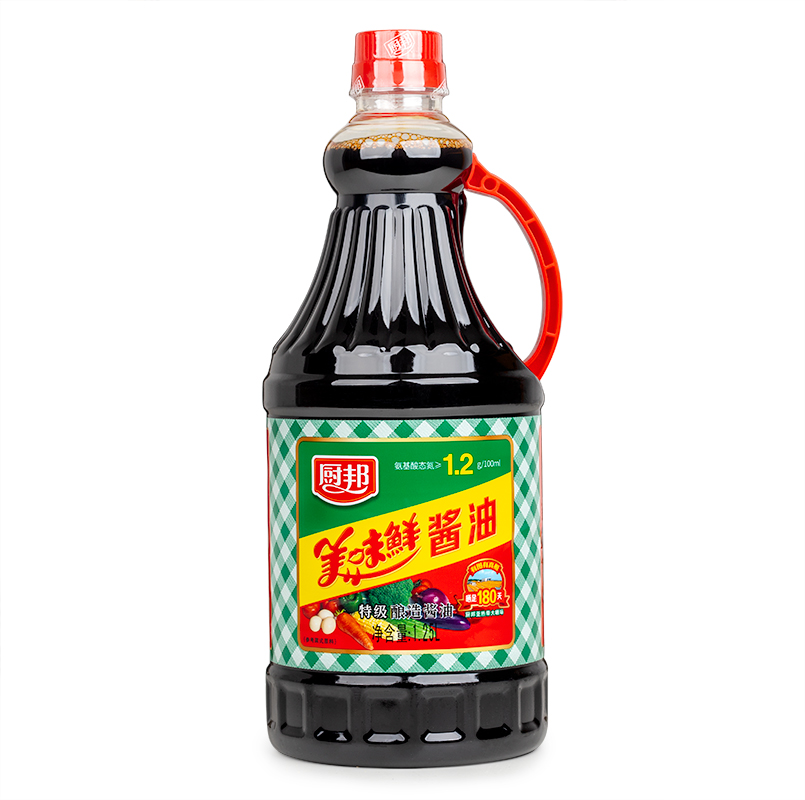 厨邦美味鲜海鲜酱油1.25L非转基因黄豆酿造蒸鱼凉拌生抽调味酱汁_虎窝淘