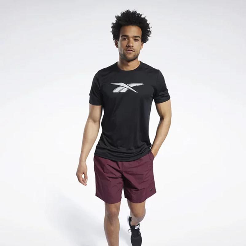 Reebok/锐步男子速干透气跑步运动训练休闲短袖T恤FU3291 FK6183_虎窝淘