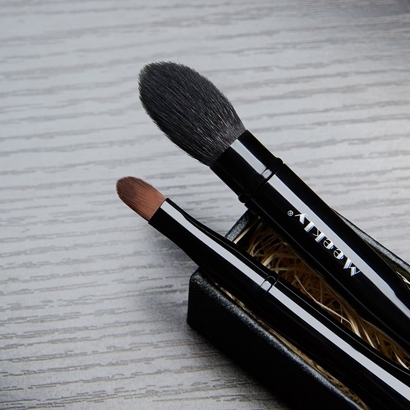 Meekly纯羊毛便携高光刷火苗修容一支伸缩双头带盖眼影刷遮瑕刷_虎窝淘