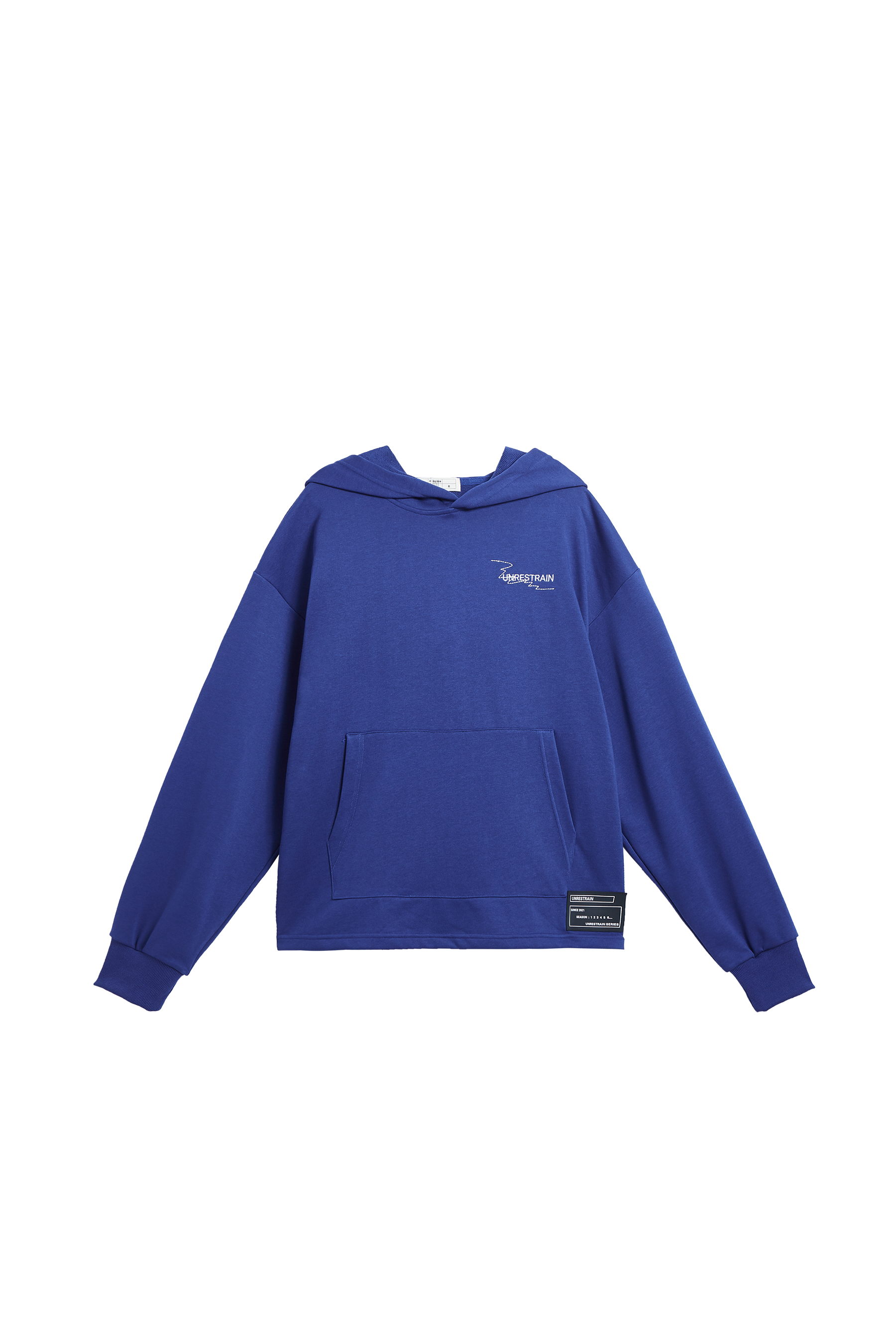 【UNRESTRAIN】UNR设计师品牌2023秋款克莱因蓝印花连帽卫衣男女_虎窝淘