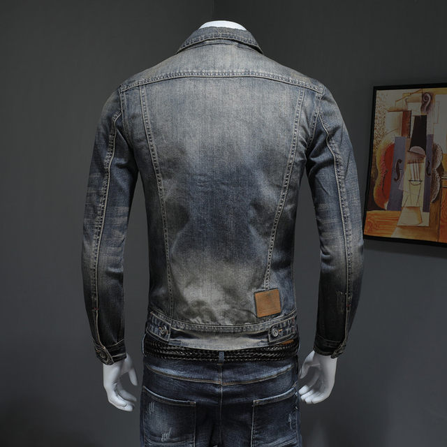 Advanced sensing locomotive Denim jacket Personalized retro slimming ...