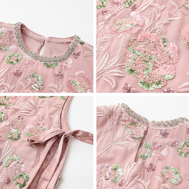 AYOMIS new Chinese style heavy industry flower beaded sequin ...