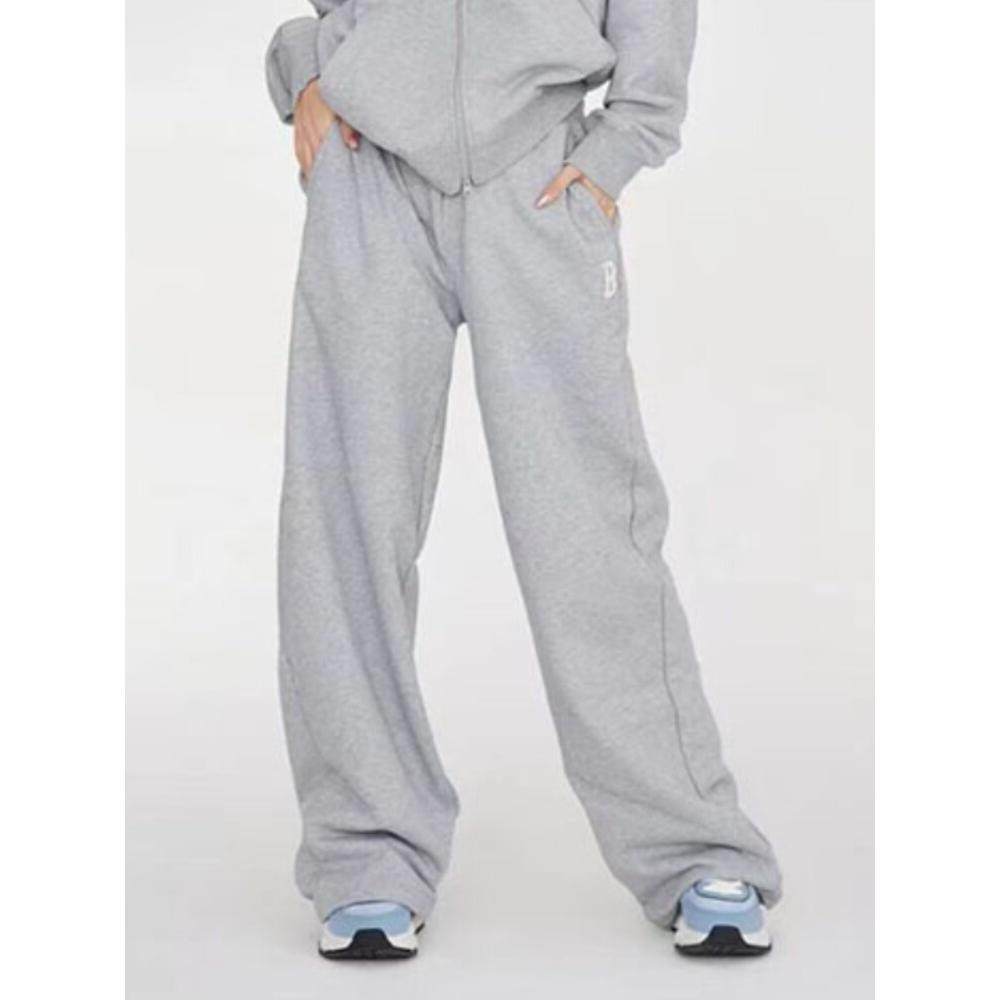 MLB情侣同款宽松透气直筒运动运动长裤