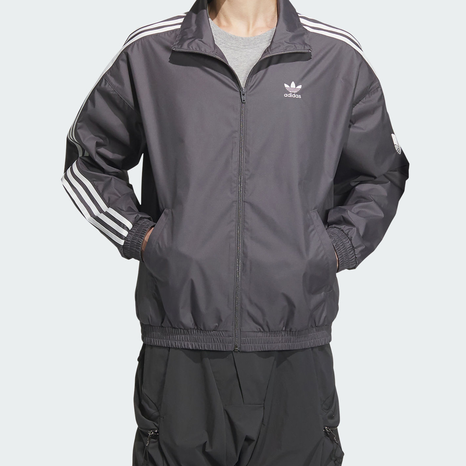 正品阿迪达斯三叶草男立领运动休闲夹克外套JI7533 JI7534 JI7535_虎窝淘