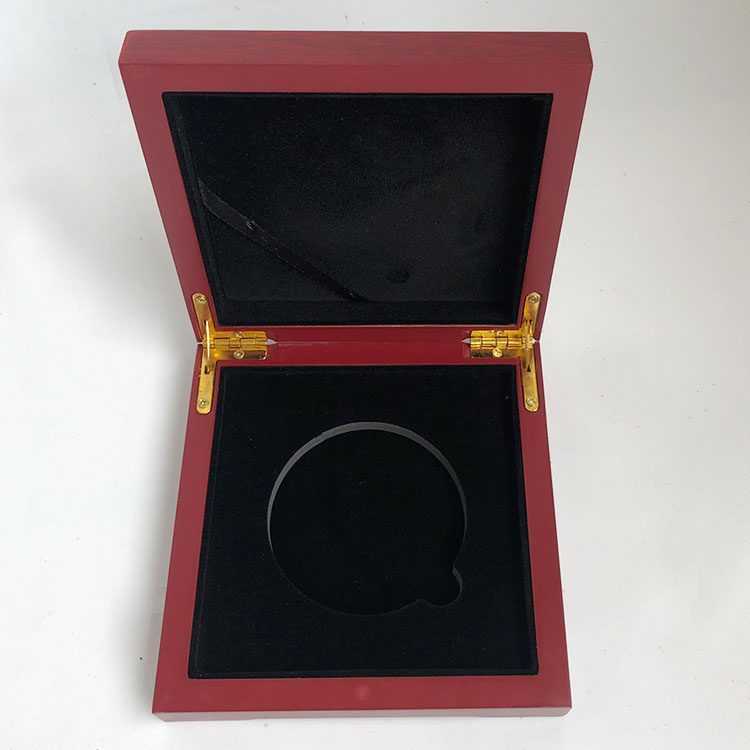 金银纪念币收藏盒60mm50mm纪念章硬币收纳密度压缩板木盒定制LOGO_虎窝淘