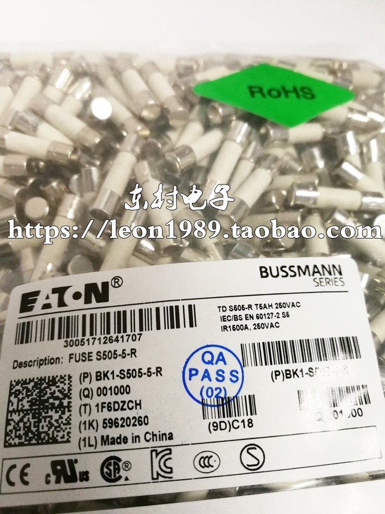 BUSSMANN保险丝管 BK/S505-5-R 5A 250V 5X20mmCE陶瓷熔断器_虎窝淘