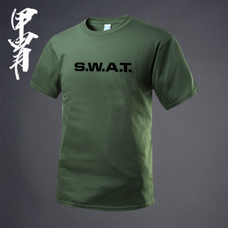 夏季新品机动部队SWA.T斯沃特主题款短袖T恤圆领衫硬汉男装_虎窝淘