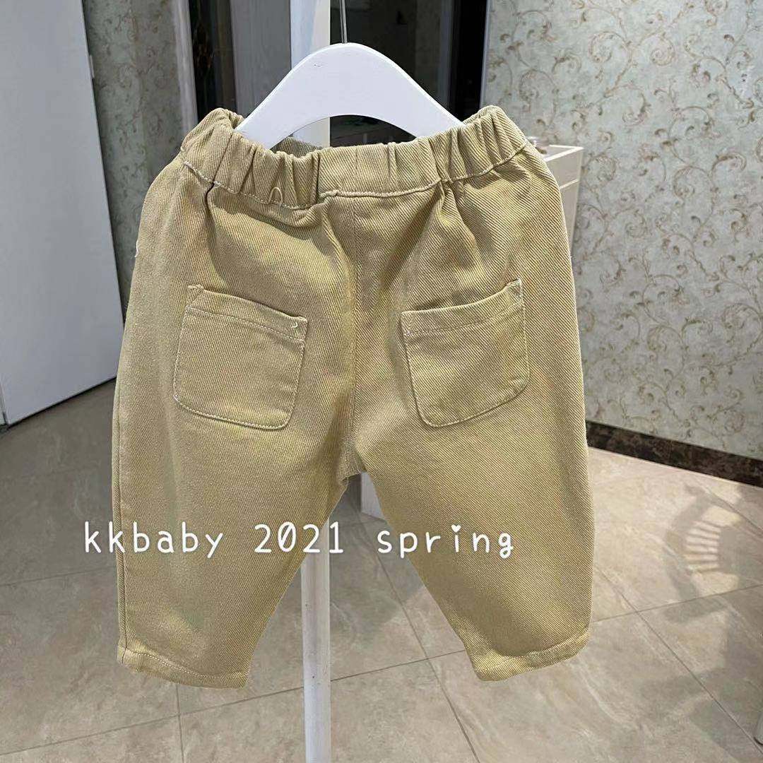kkbaby男女舒适卡其色长裤裤子童装裤子