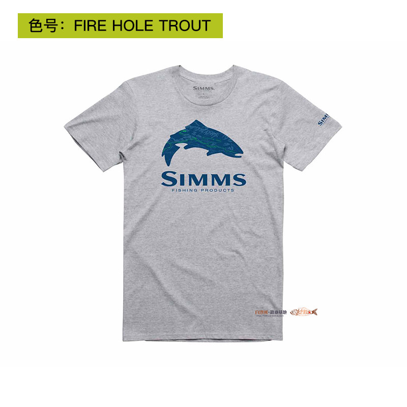 正品美国simms夏季圆领T恤短袖文化衫路亚钓鱼飞蝇户外休闲上衣_虎窝淘