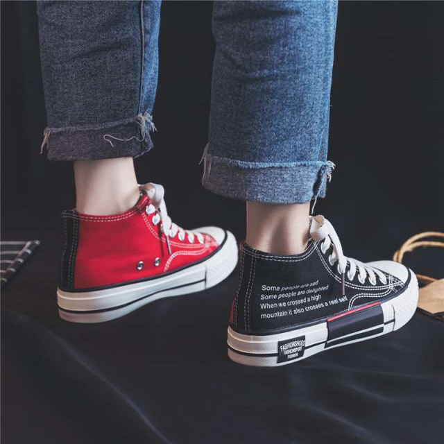 Two men's shoes with different colors in spring, couple's shoes, one ...