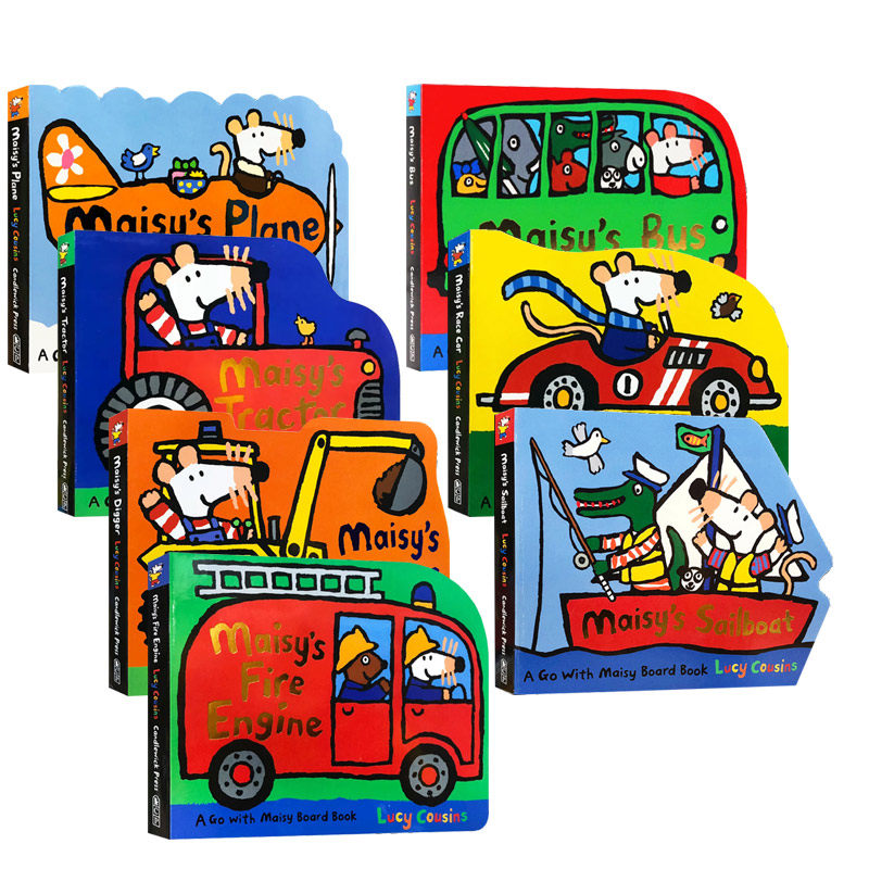 英文原版maisy生活初体验小鼠波波绘本交通工具单词书安静去哪儿Maisy's bus巴士Tractor拖拉机Digger小老鼠Race ...