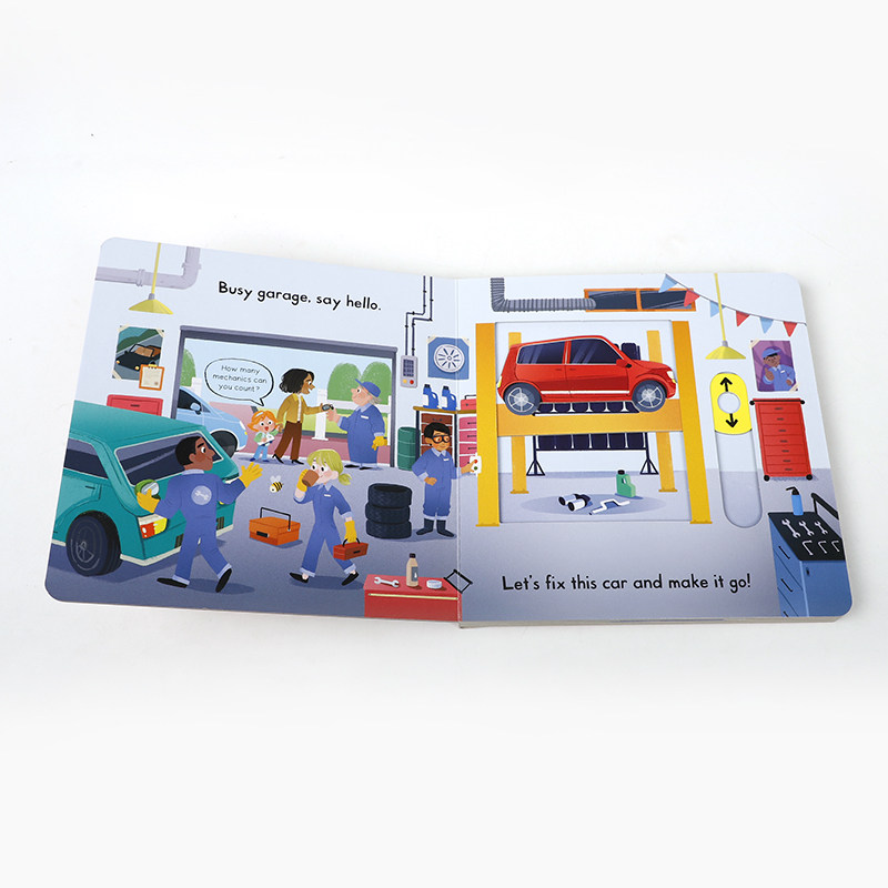 英文原版进口绘本 Busy Garage繁忙的车库纸板机关操作活动书边玩边学0-3-6岁幼儿认知启蒙学习英语启蒙亲子互动学习图画书_虎窝淘