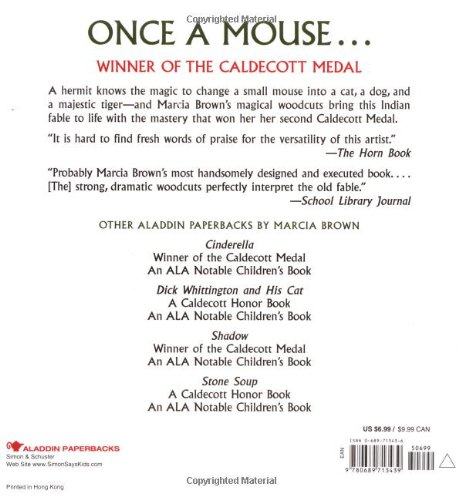 凯迪克金奖进口英文原版绘本 Once a Mouse...平装从前有一只老鼠图画书 Marcia Brown儿童启蒙图画故事书_虎窝淘