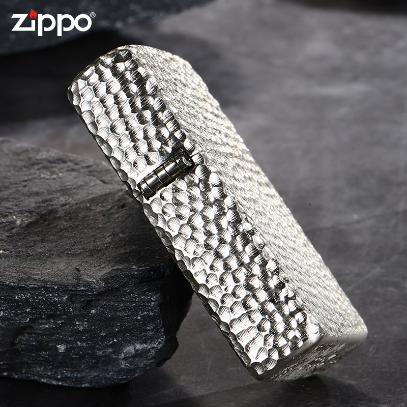 925纯银zippo打火机纯银手雕陨石坑收藏级限量版官方zppo男士火机_虎窝淘
