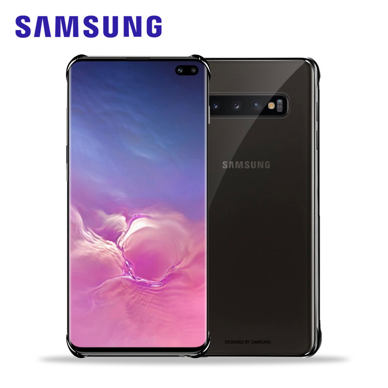 SAMSUNG/三星S10+ S10e plus原装透明后壳四角全包边个性防摔套非硅胶硬壳硬壳男女款超薄外壳保护套_虎窝淘