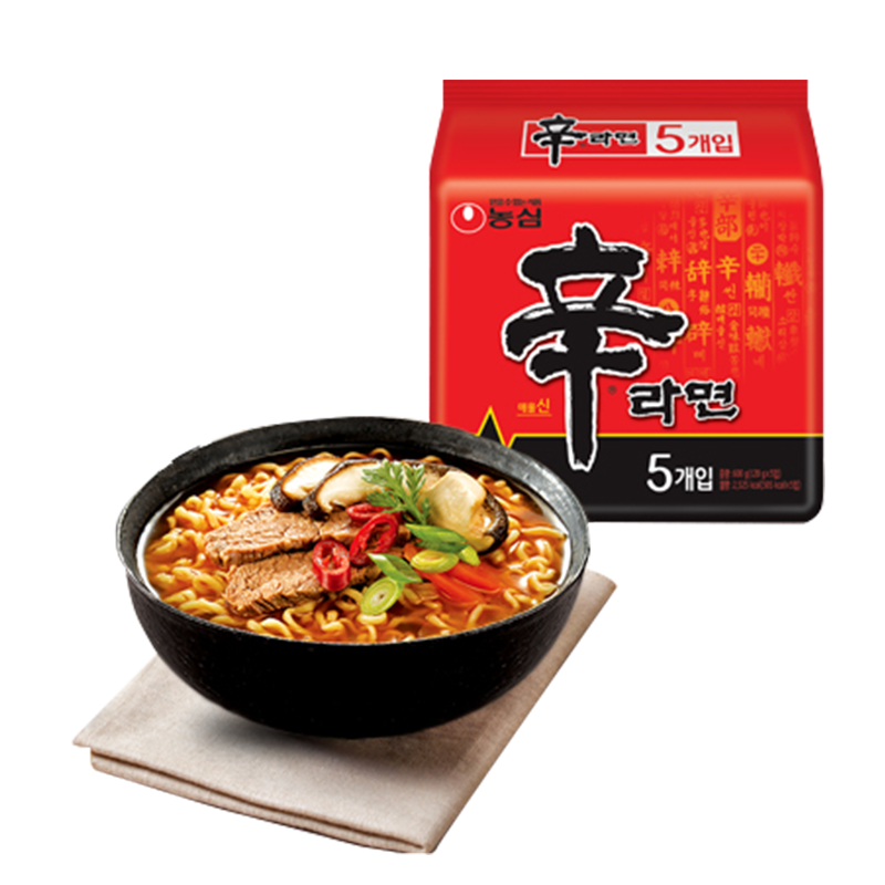 韩国进口食品农心辛拉面热辣劲爽方便面速食泡面 120g/袋_虎窝淘