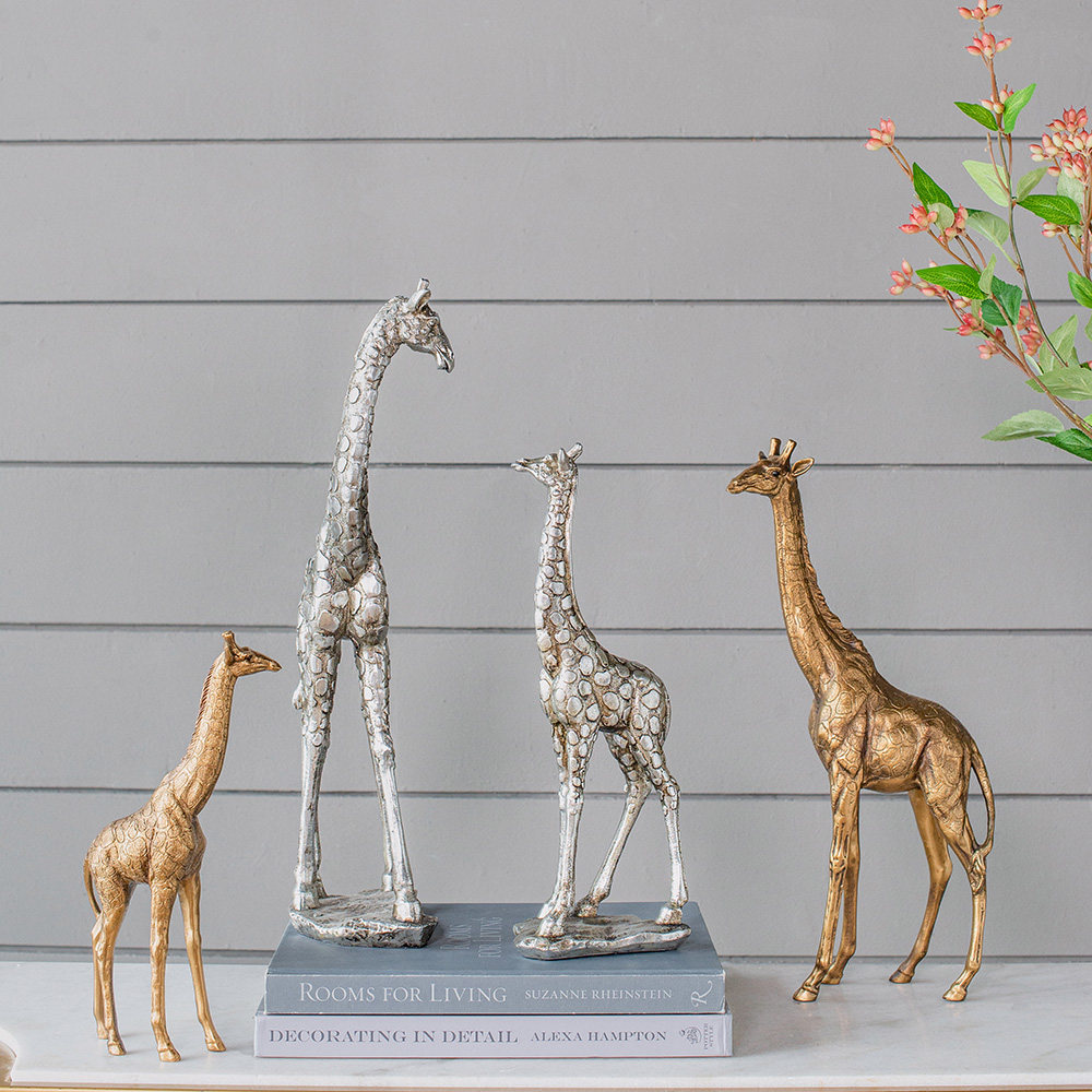 BJ17现代简约轻奢动物长颈鹿树脂客厅玄关摆件样板房陈列装饰品_虎窝淘