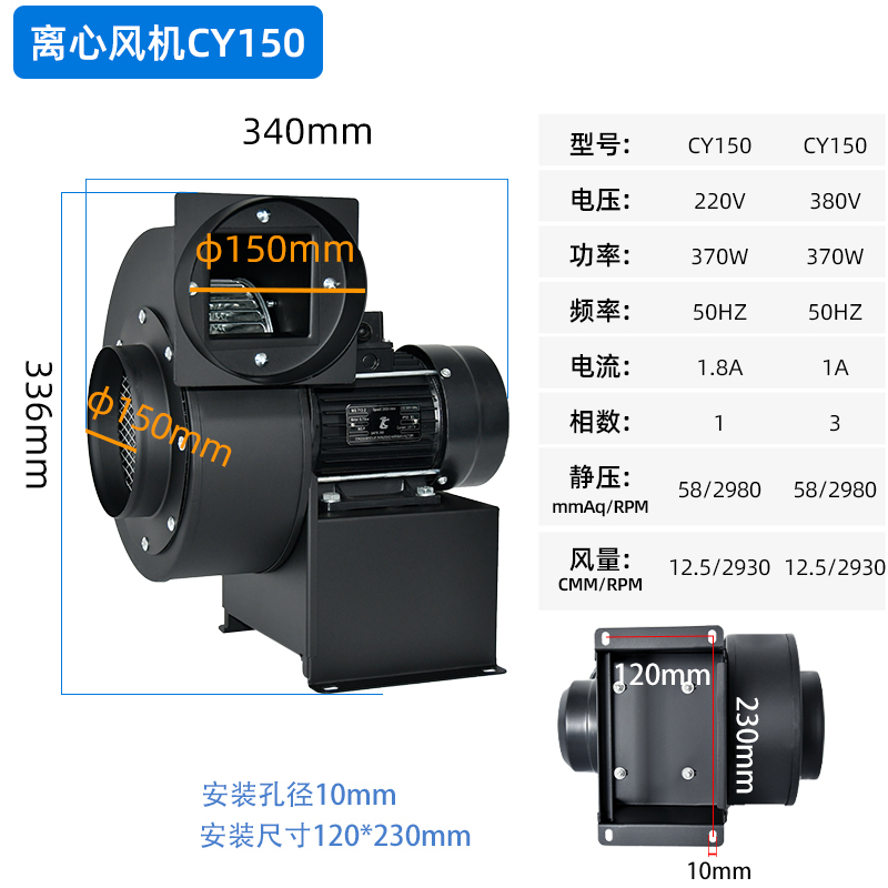 多翼式隔热离心风机CY180耐高温小型静音鼓风机380V强力抽风机_虎窝淘