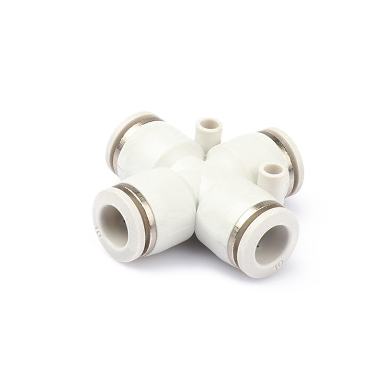气动快速接头PZA-04/06-08/10/12MM塑料四通气管分气快插软管接头_虎窝淘