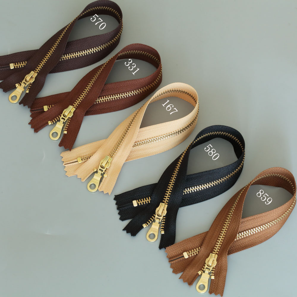 正品日本YKK 5号DA8MSL1拉头Y牙闭尾拉链20.30.40厘米diy皮具专用_虎窝淘