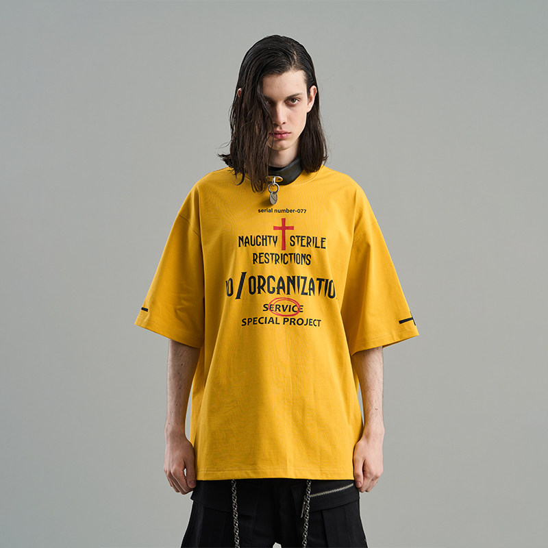 BLINDNOPLAN 23SS特别计划基础印花logo图案宽松纯棉短袖T恤_虎窝淘