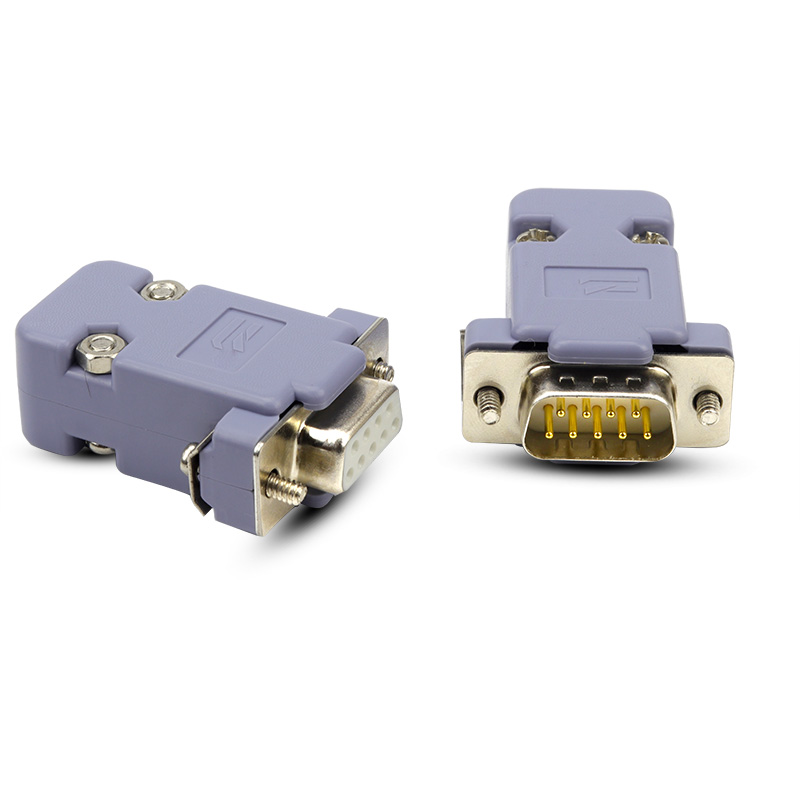 DB9插头 DB9连接器串口接头塑胶外壳RS232头 2排9针串口头焊线_虎窝淘