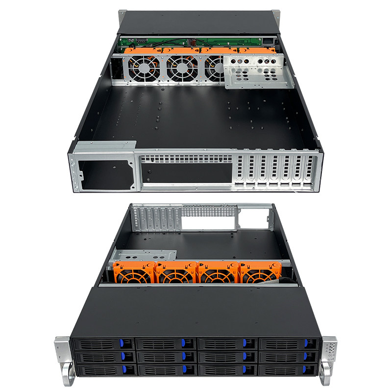 恒煜2U-R2412机架式服务器工控12盘位热插拔存储机箱2U冗余电源位_虎窝淘
