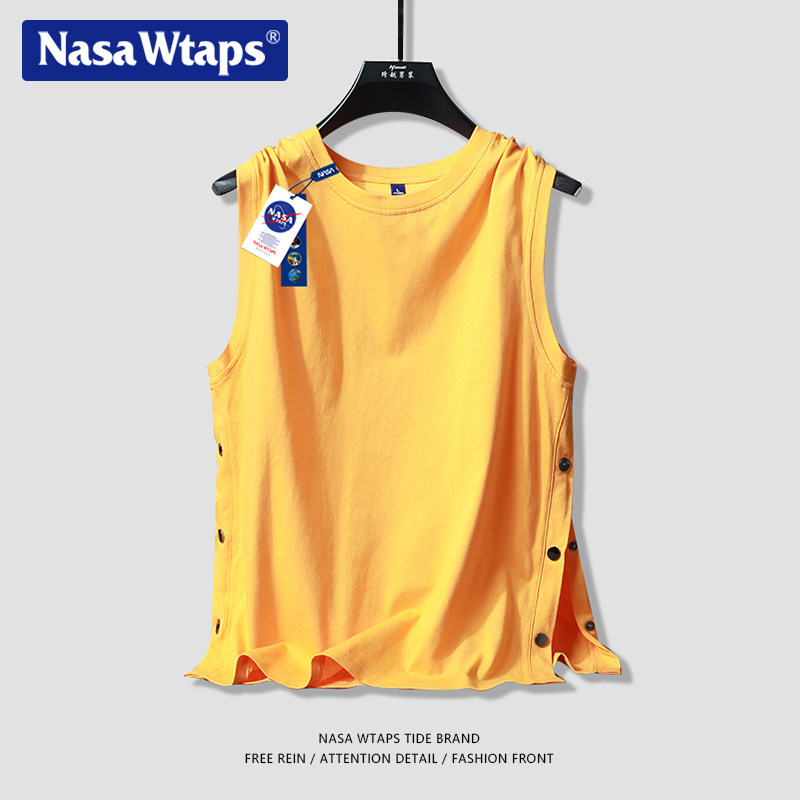 NASA WTAPS旗舰店无袖背心男夏季ins潮牌纯棉健身运动坎肩短袖t恤_虎窝淘