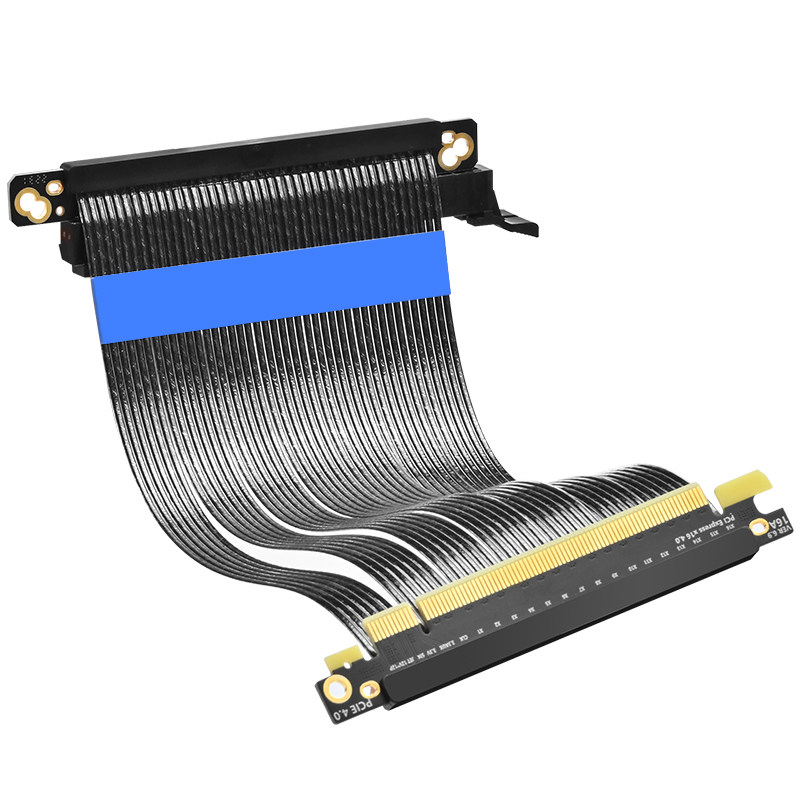 超频三电脑显卡转接线双反向PCIE4显卡延长线185mm蜂鸟机箱竖装_虎窝淘
