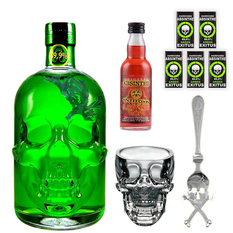 89.9度德国进口绿魔苦艾酒absinthe含草带盒送小血魔直版杯勺_虎窝淘