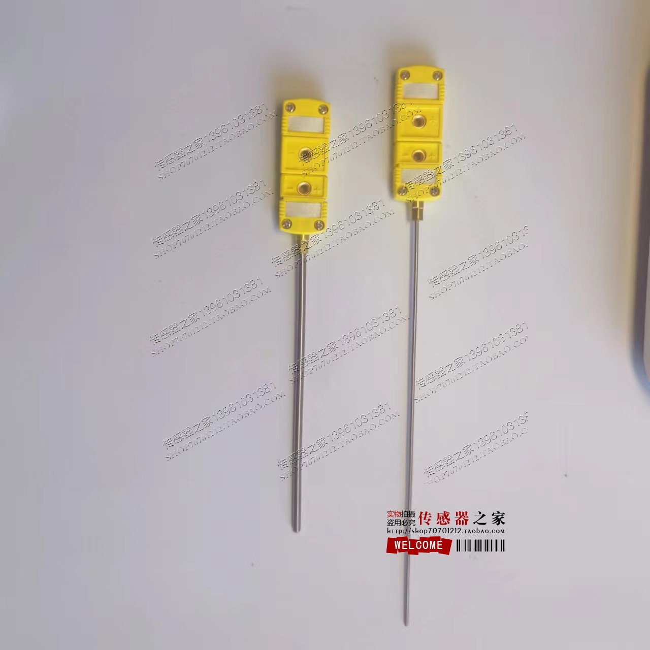 WRNK-171黄插头式K型铠装热电偶探针温度传感器耐高温实验室测温J_虎窝淘