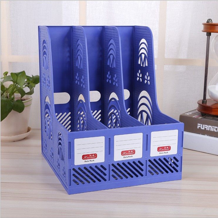 办公用品批发多功能文件框筐三联四联资料架桌面收纳A4加厚文件栏_虎窝淘