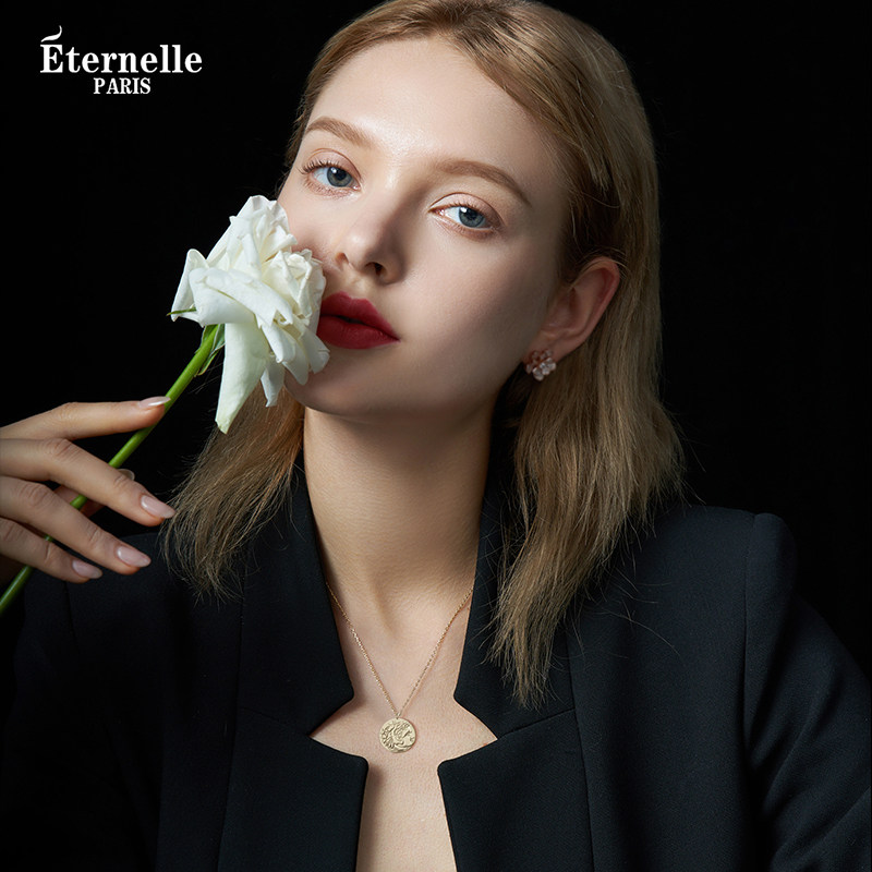 法国Eternelle原创头像金币项链2024年新款轻奢小众高级感锁骨链_虎窝淘