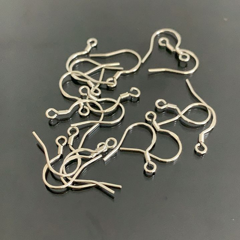S925纯银耳钩防过敏耳环配件银耳钩细耳钩配件DIY_虎窝淘