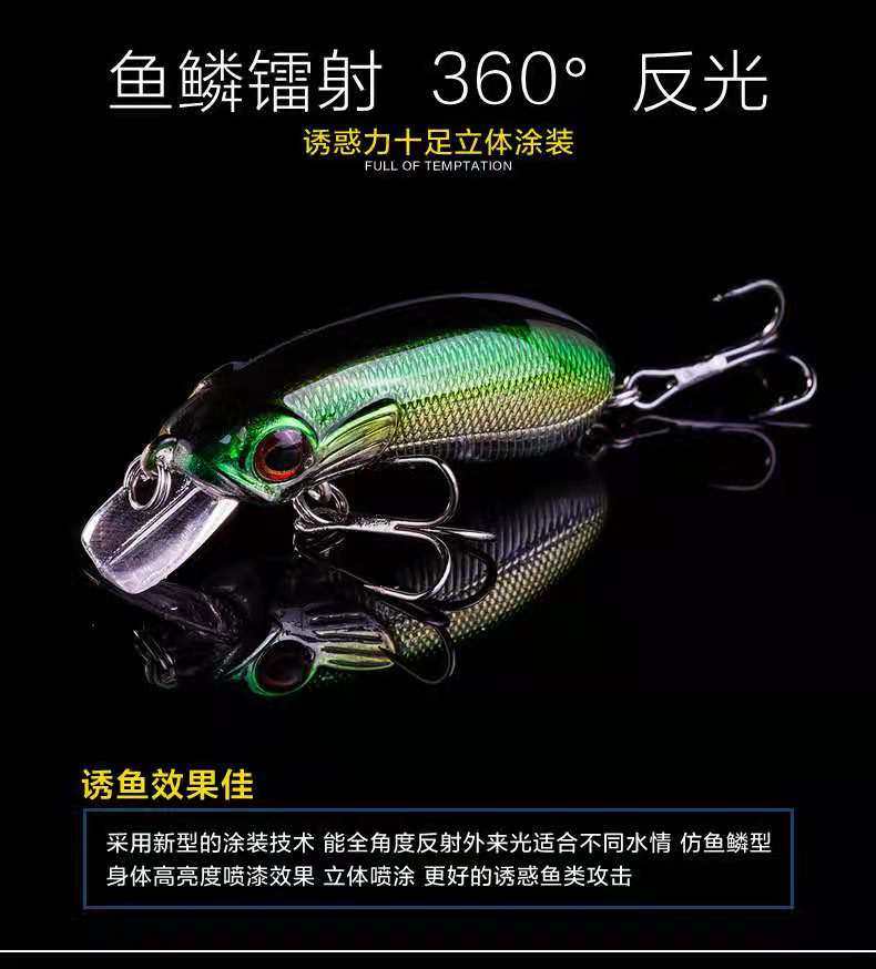 CC60摇滚小胖子路亚饵米诺鲈鱼黑鱼翘嘴硬饵假饵带血槽钩5只包邮_虎窝淘