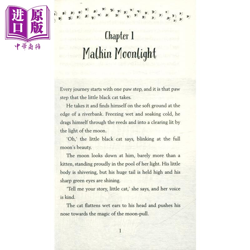 Malkin Moonlight一只猫的使命英文原版进口原版 9岁到11岁儿童动物冒险章节故事书 Emma Cox【中商原版】_虎窝淘