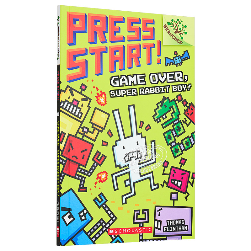 Press Start!#01: Game Over, Super Rabbit Boy!学乐大树系列方块兔01英文原版桥梁漫画图像小说进口 ...