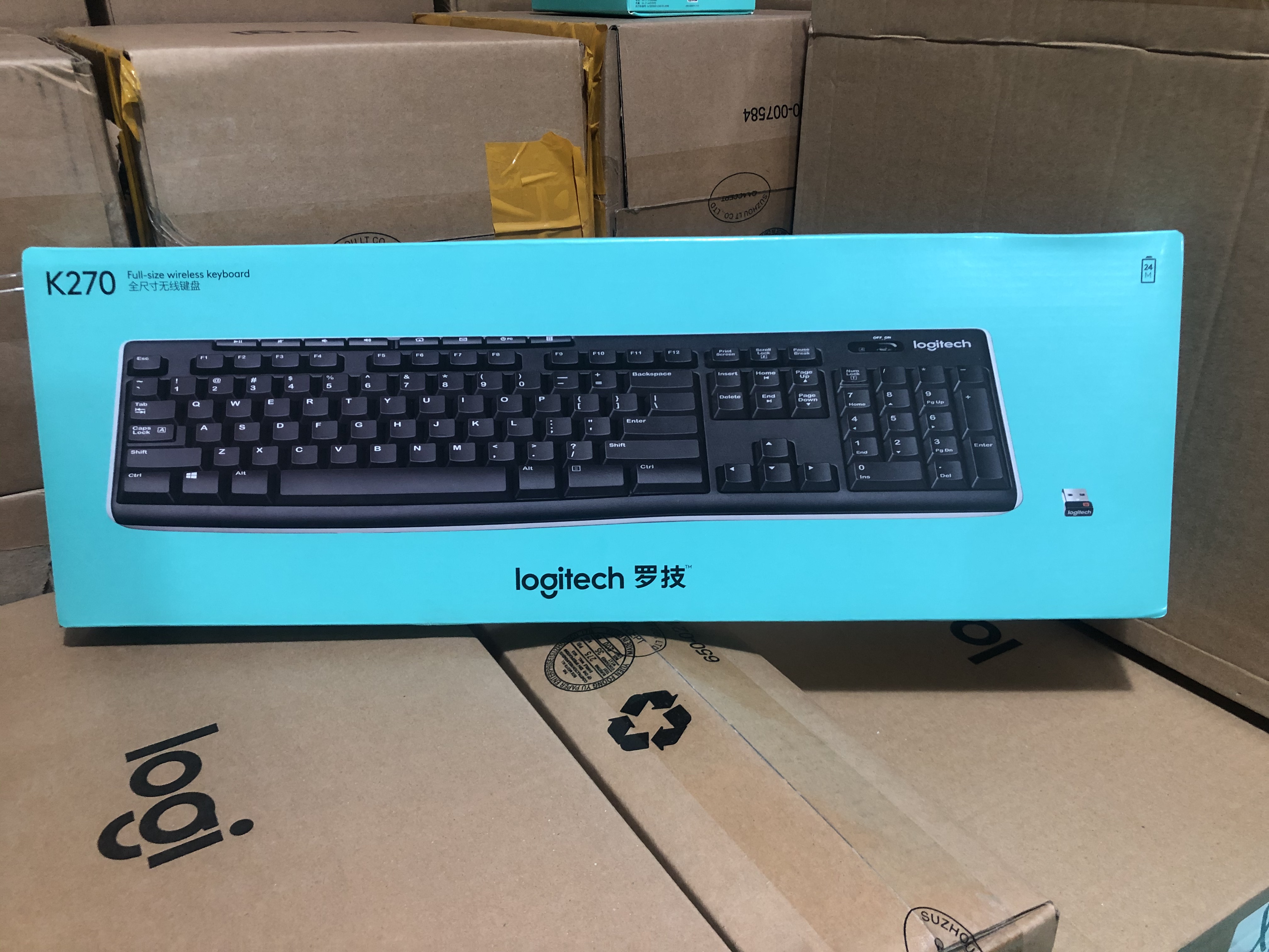 包邮正品罗技（Logitech）K270无线键盘多媒体全尺寸便捷办公家用_虎窝淘