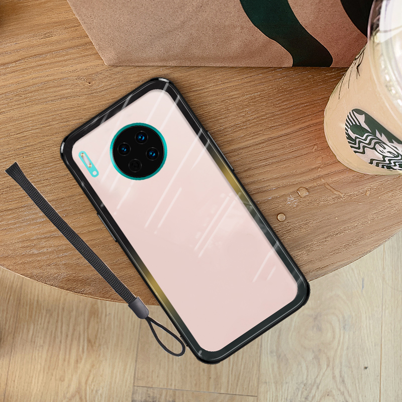 透明玻璃华为mate30手机壳aloo男女款简约奢华潮华为mate30硬壳meta30新款华为魅特30挂绳meat30全包保护套_虎窝淘