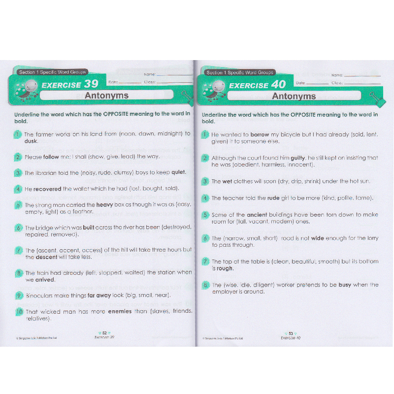 SAP Learning English Vocabulary Workbook 4四年级英语词汇练习册在线测试版学习系列 10岁新加坡小学 ...