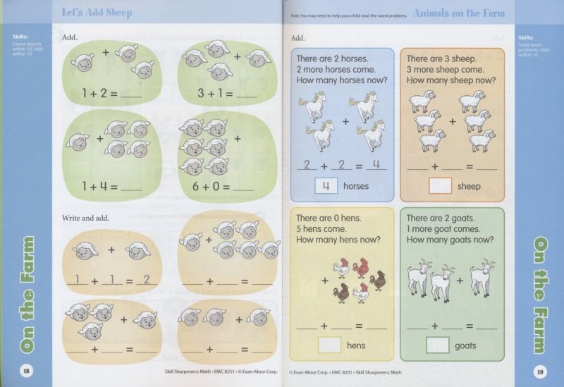 【现货】Evan Moor Skill Sharpeners Math Grade 1美国加州小学教材教辅数学科目练习册一年级技能铅笔刀英文 ...